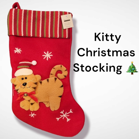 Non Branded | Holiday | Nwt Kitty Cat Christmas Stocking | Poshmark